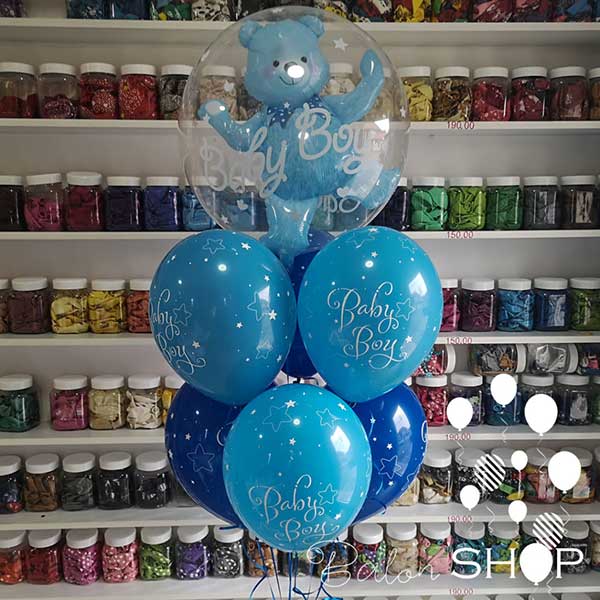 Buket balona Baby Boy sa medom • Baloni Balon SHOP