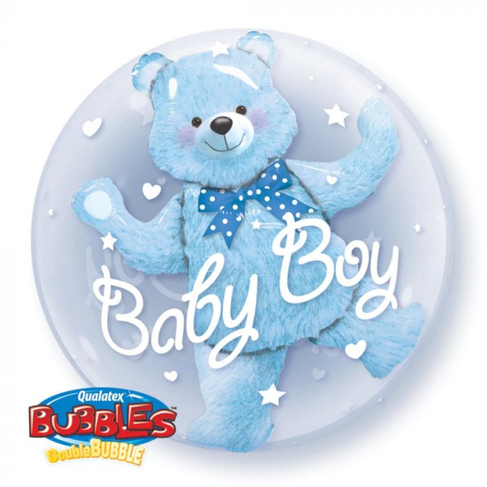 Baby Boy plavi meda u bubble balonu • Baloni Balon SHOP